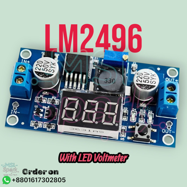LM2596 DC-DC Buck Step Down Converter Module with LCD voltmeter - MSI Spark